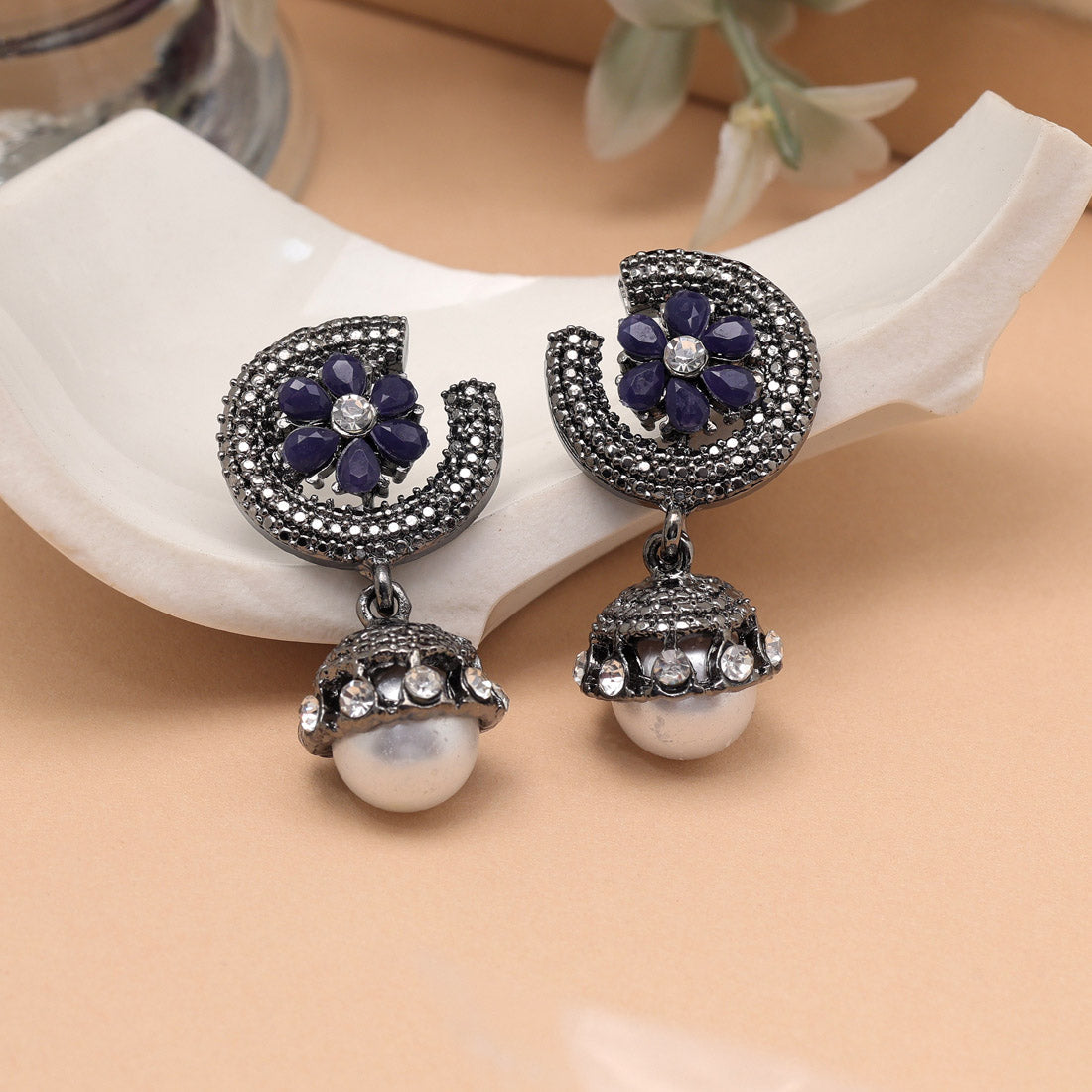 Blue Color Fashion Earrings For Elegant Party Wear And Style – FemNari