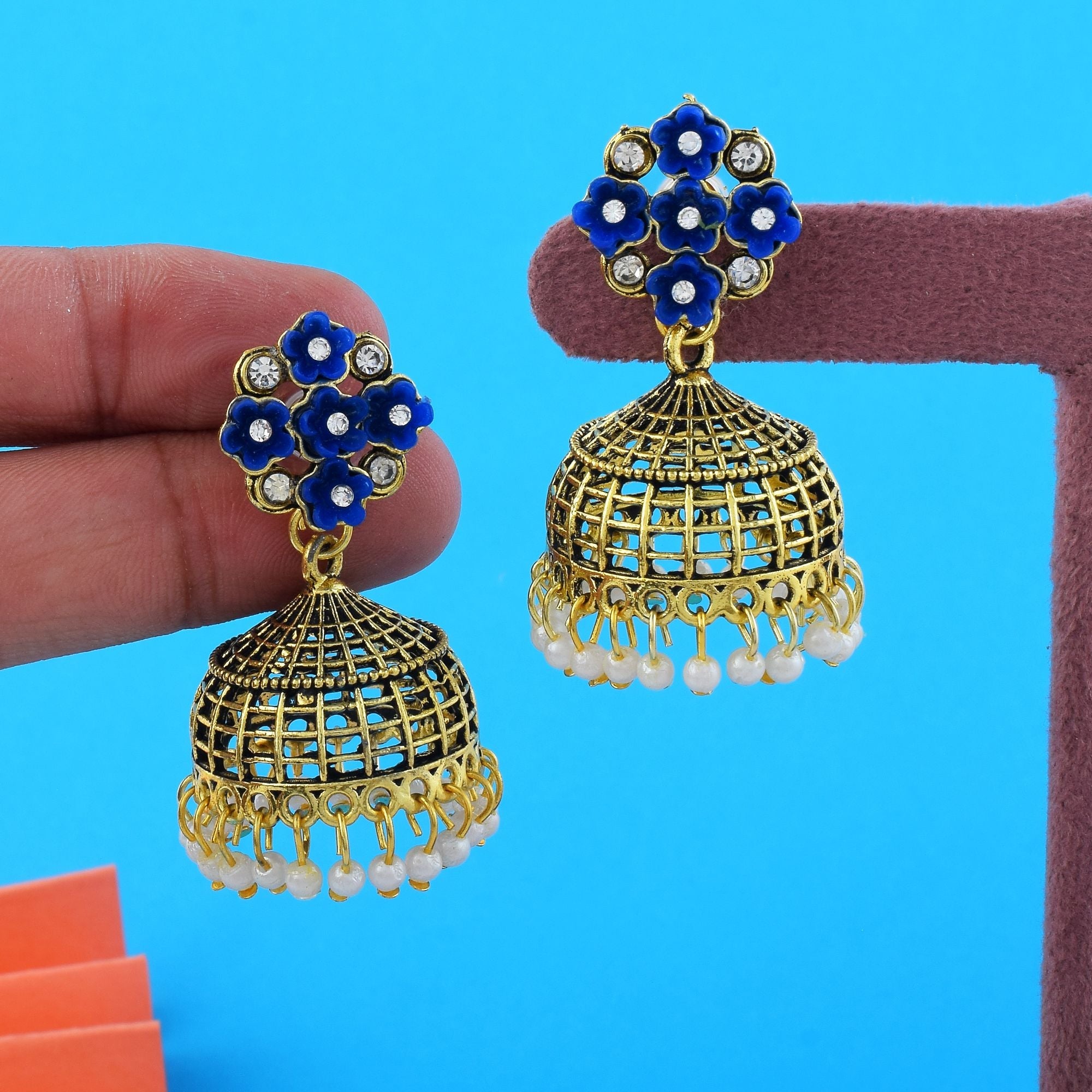 Stylish Blue Color Oxidised Earrings Perfect For Traditional Women’S J ...
