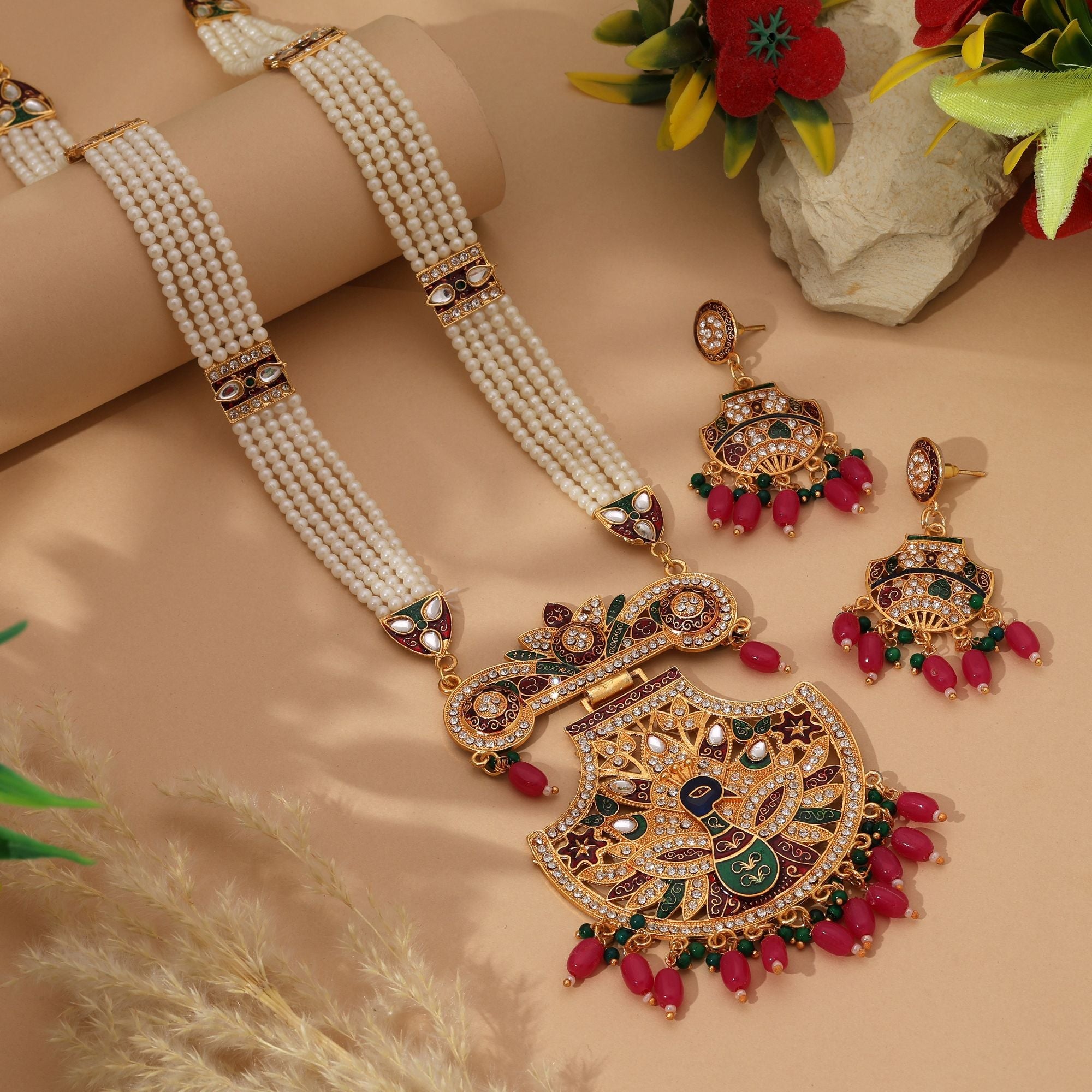 Elegant Multi Color Rajputi Jewellery Rani Haar With Traditional Royal ...